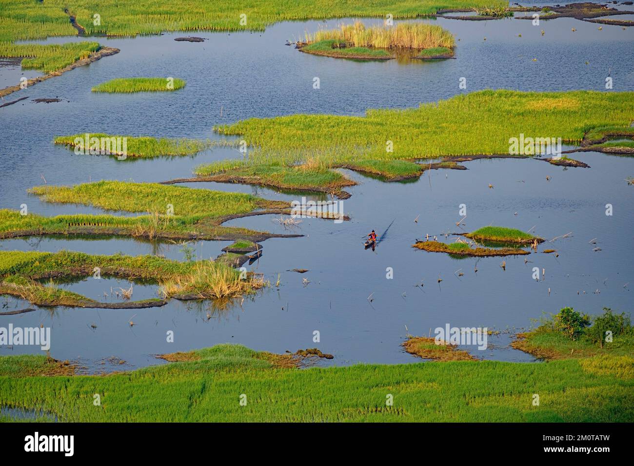 Myanmar, Burma, Karen state, Hpa An, landscape near Than Lwyn or ...