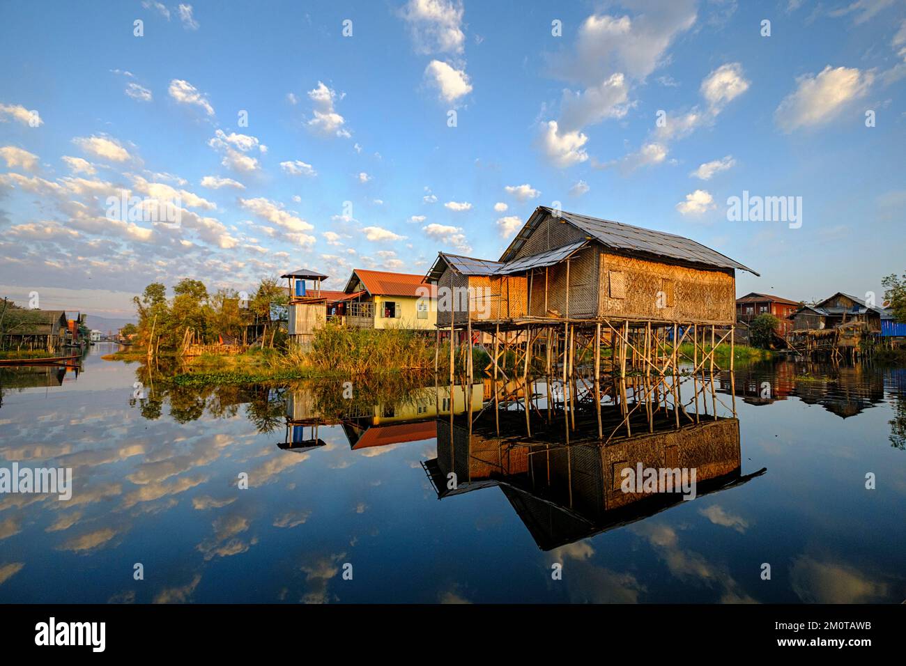 Burma, Myanmar, Shan state, Inle Lake, lakeside village of Nam Pan ...