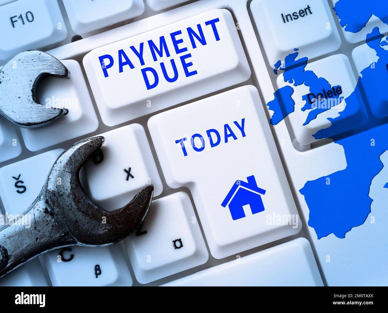 Sign displaying Payment Due. Word for The date when payment should be ...