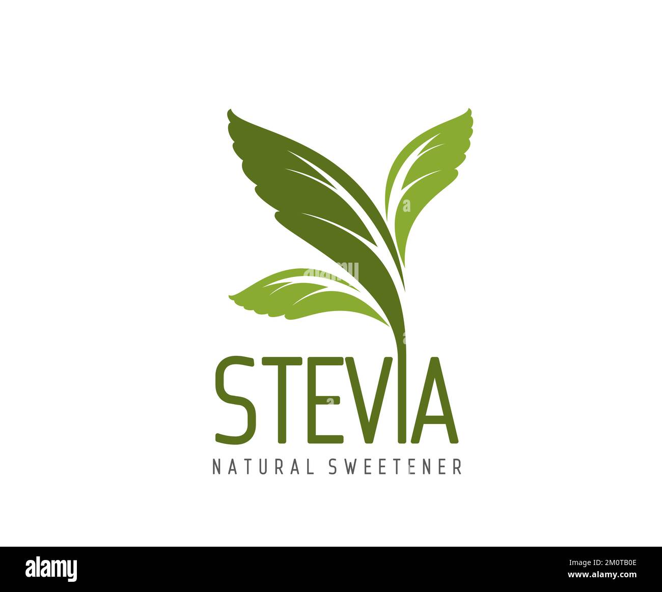 Stevia leaves icon, natural sweetener, organic sugar substitute and bio ...