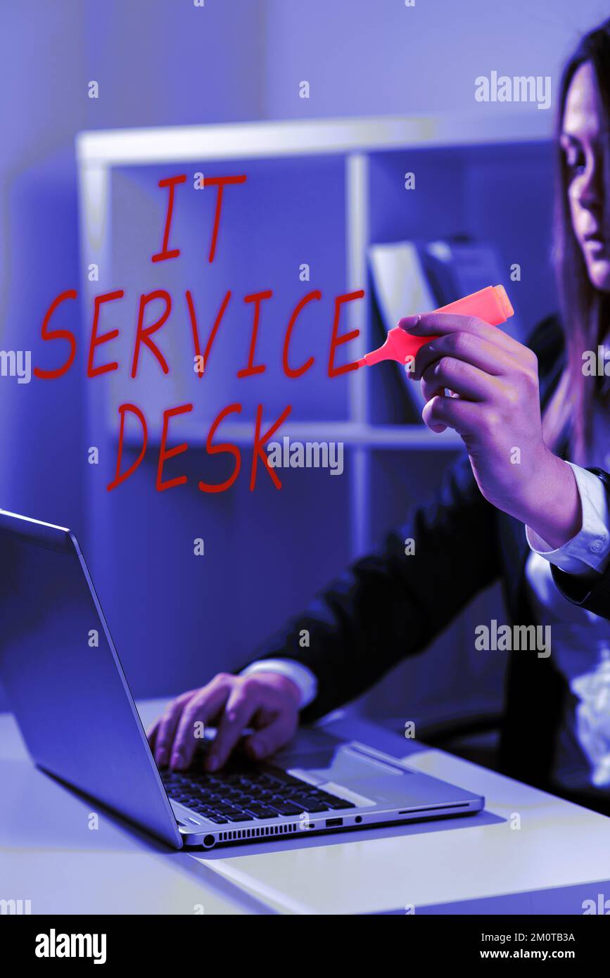 Handwriting text It Service Desk. Business approach Technological ...