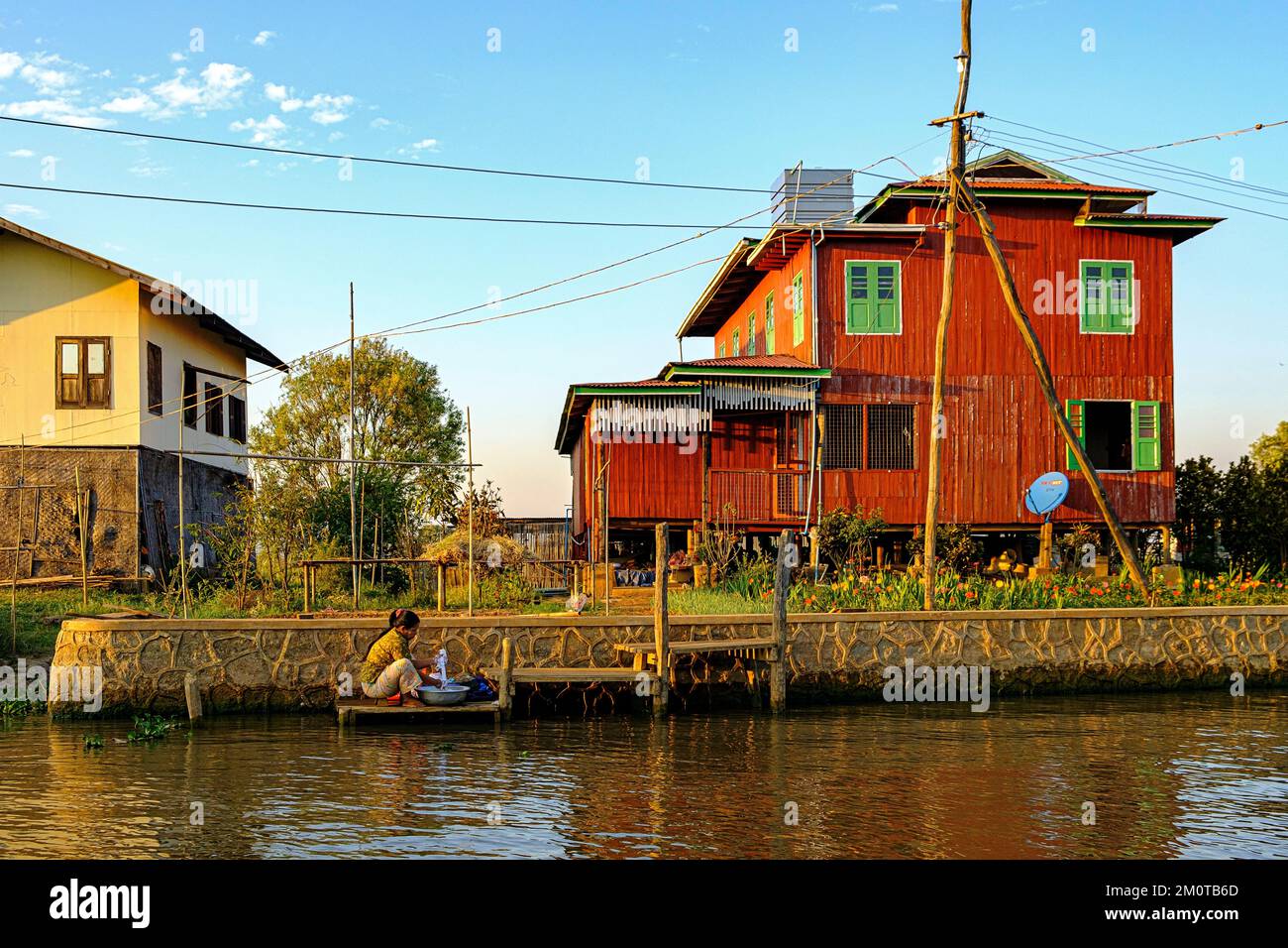 Burma, Myanmar, Shan state, Inle Lake, village and floating gardens of ...