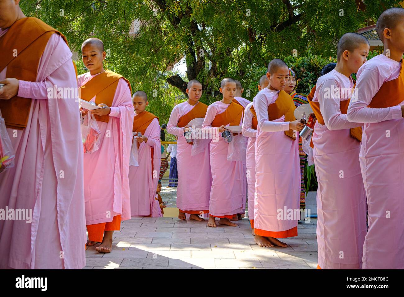 Burma, Myanmar, Mandalay, old city of Sagaing, buddhist nuns monastery ...