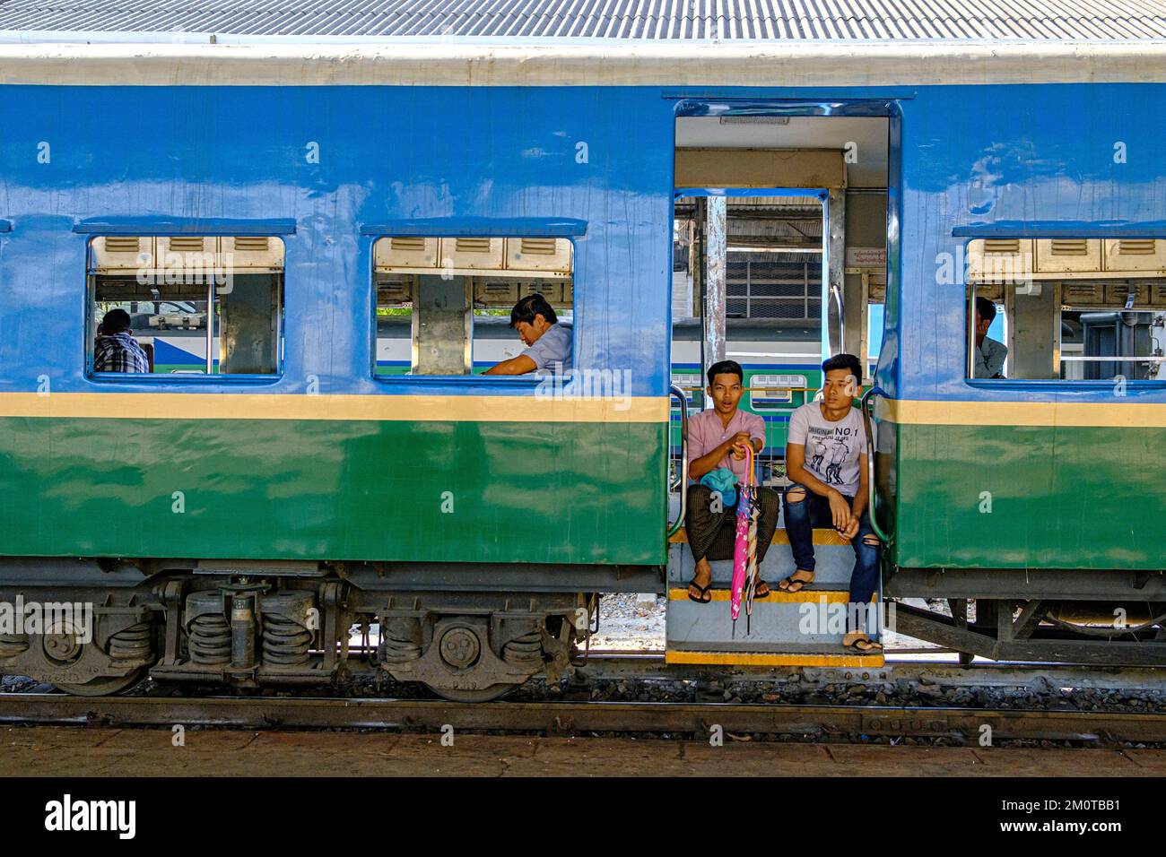 Burma, Myanmar, Yangon, the circular train Stock Photo - Alamy