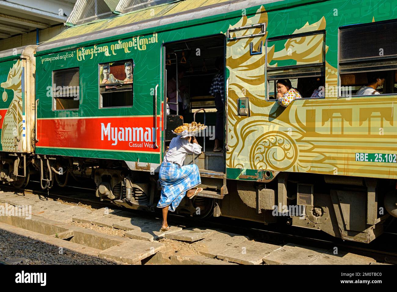 Burma, Myanmar, Yangon, the circular train Stock Photo - Alamy