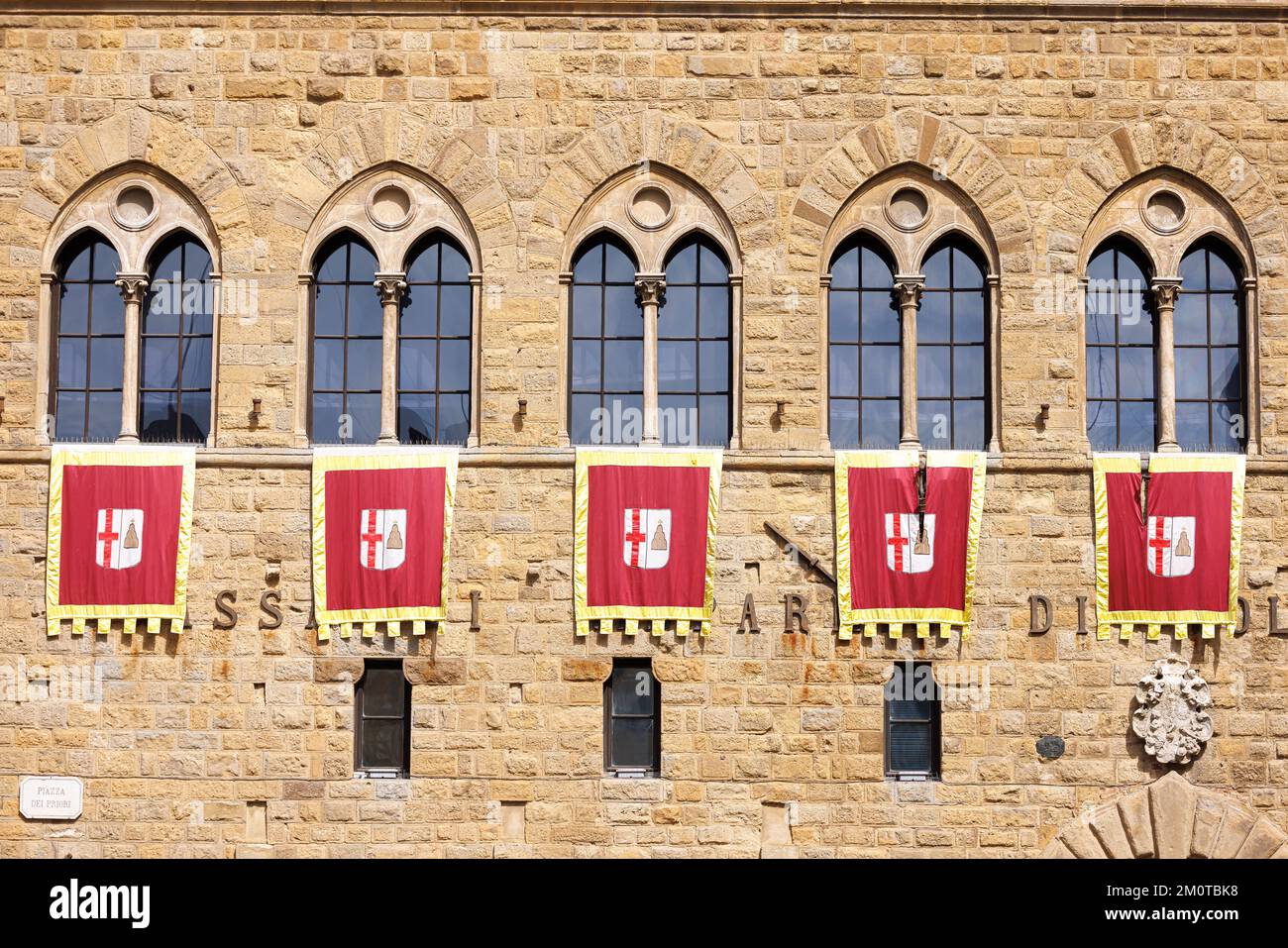 Italy, Tuscany, Volterra, Piazza dei Priori, facade detail Stock Photo ...