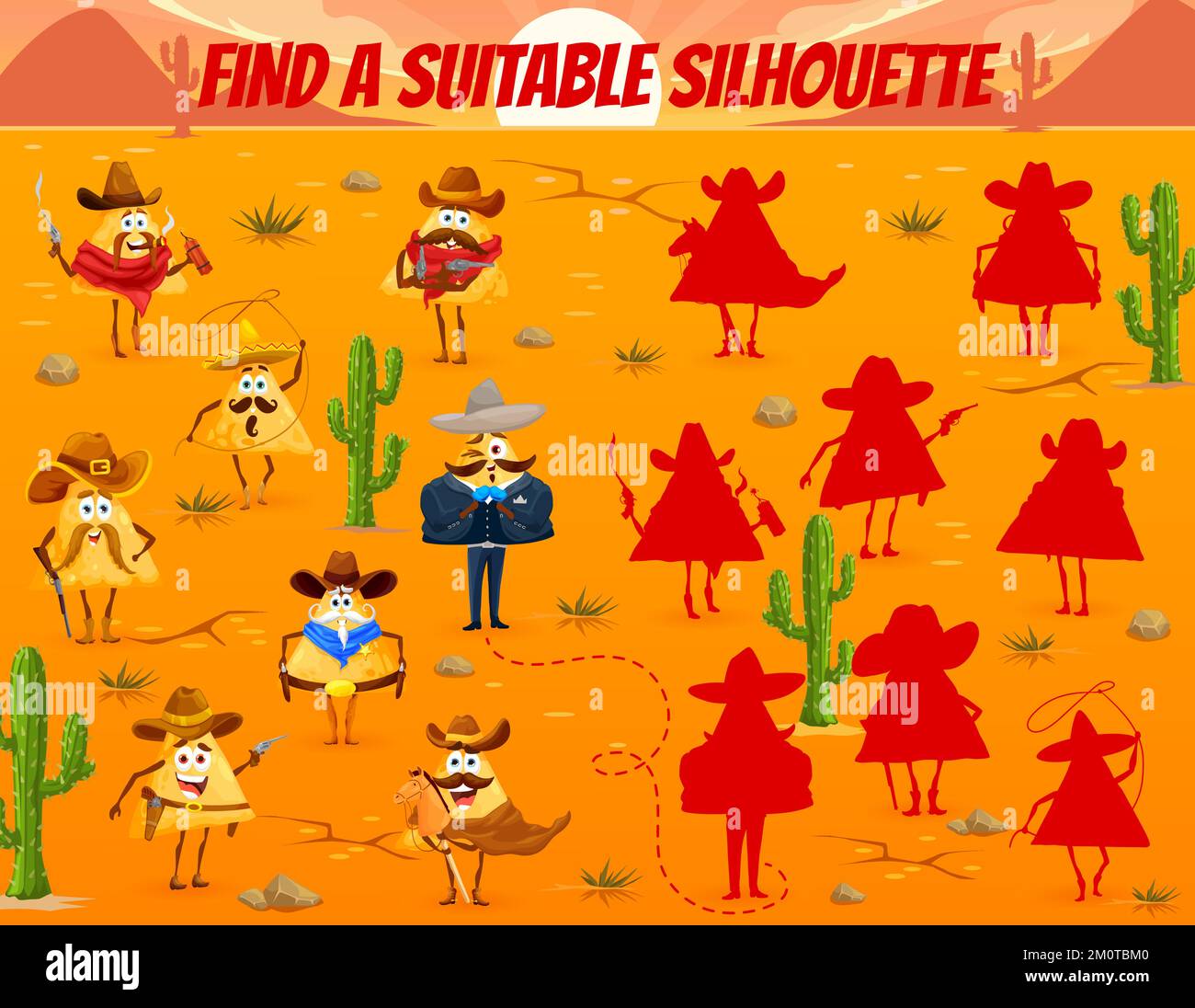Find a suitable silhouette of Mexican nachos cowboy, bandit and sheriff ...