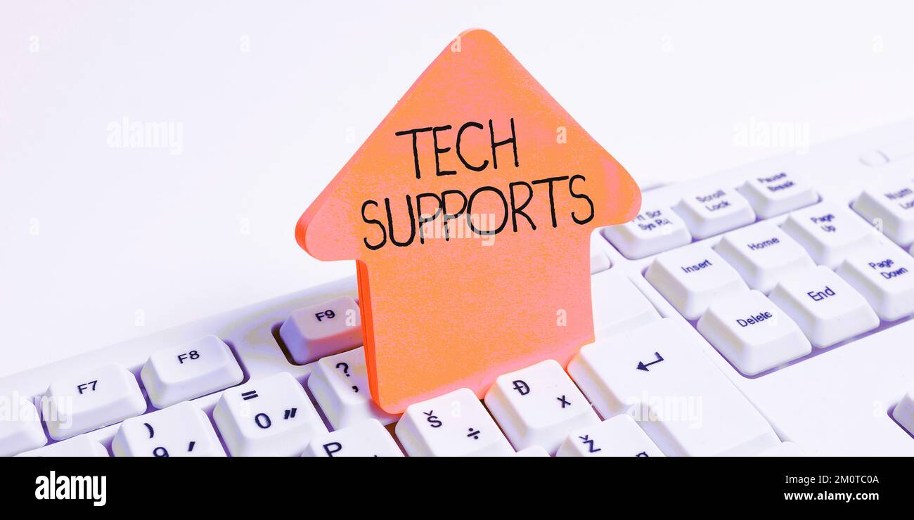 Conceptual display Tech Supports. Word Written on Help given by ...