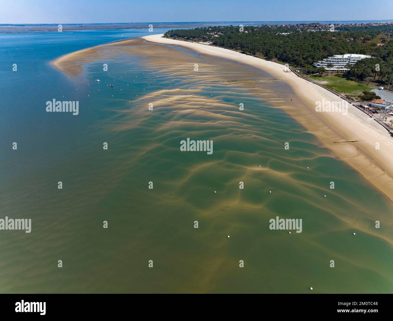 France, Gironde, Bassin d'Arcachon, Arcachon, Pereire beach (aerial ...