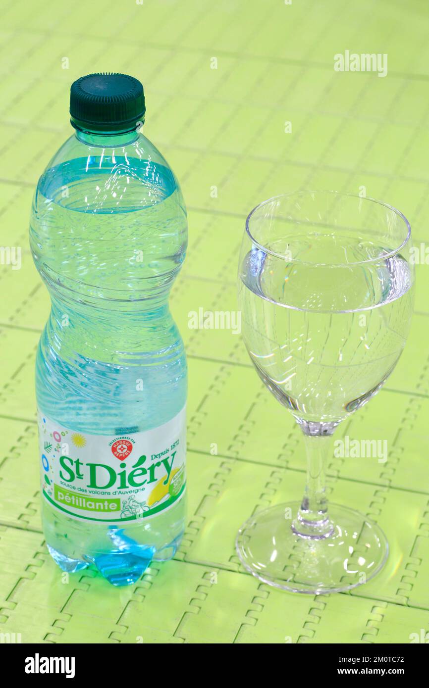 France, Puy de Dome, Saint Diery, naturally sparkling Saint Diery ...