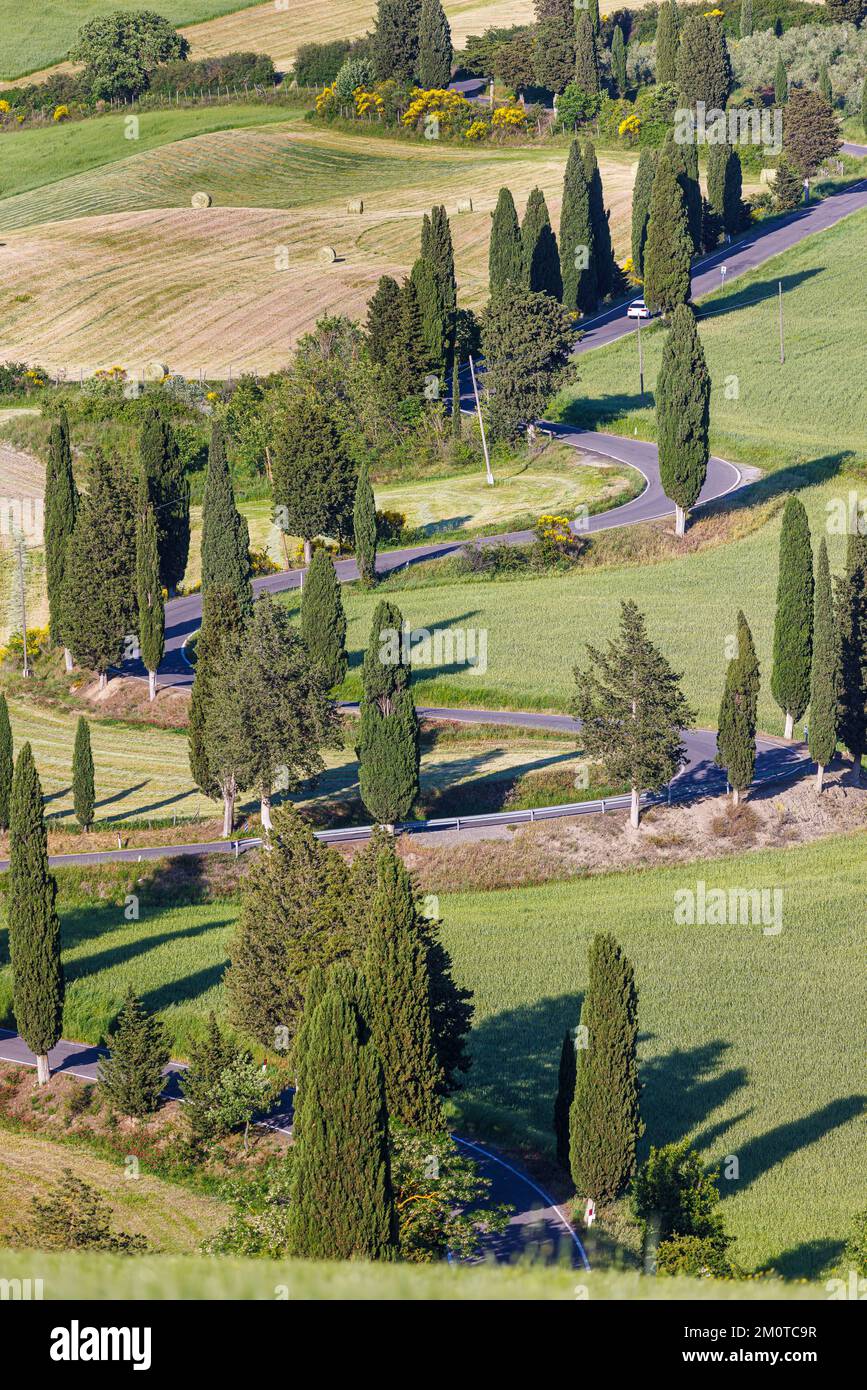 Italy, Tuscany, Montichiello, Val d'Orcia listed as World Heritage by ...