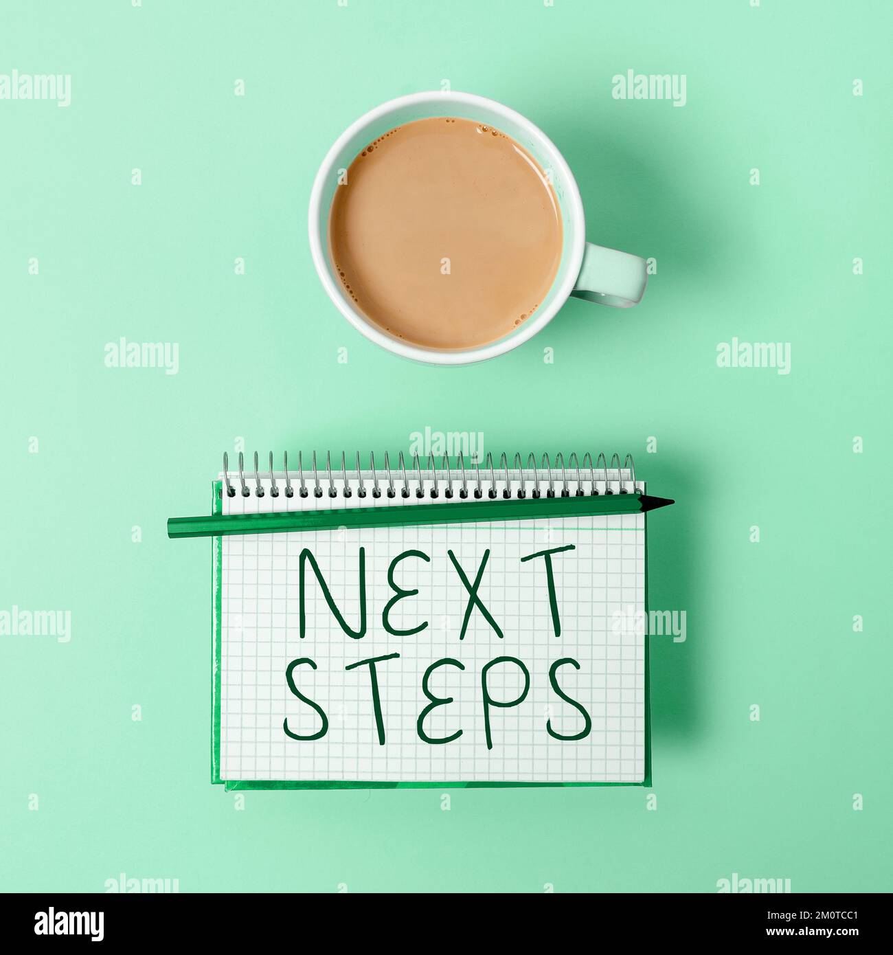 Conceptual caption Next Steps. Business approach numper of process ...