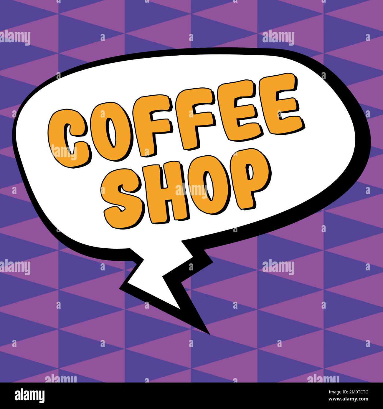 Hand writing sign Coffee Shop. Business idea small informal restaurant ...