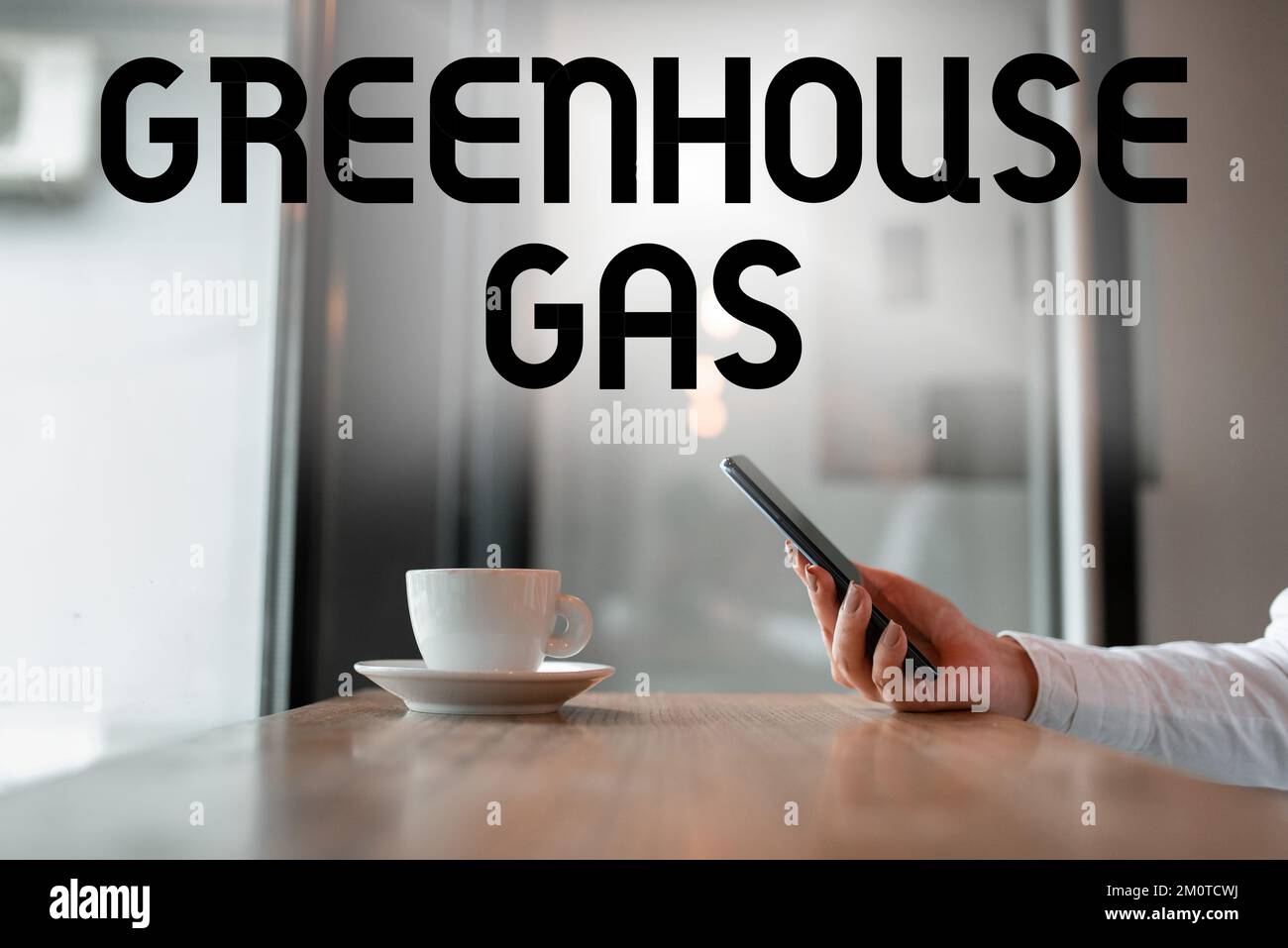 Conceptual display Greenhouse Gas. Word Written on carbon dioxide ...