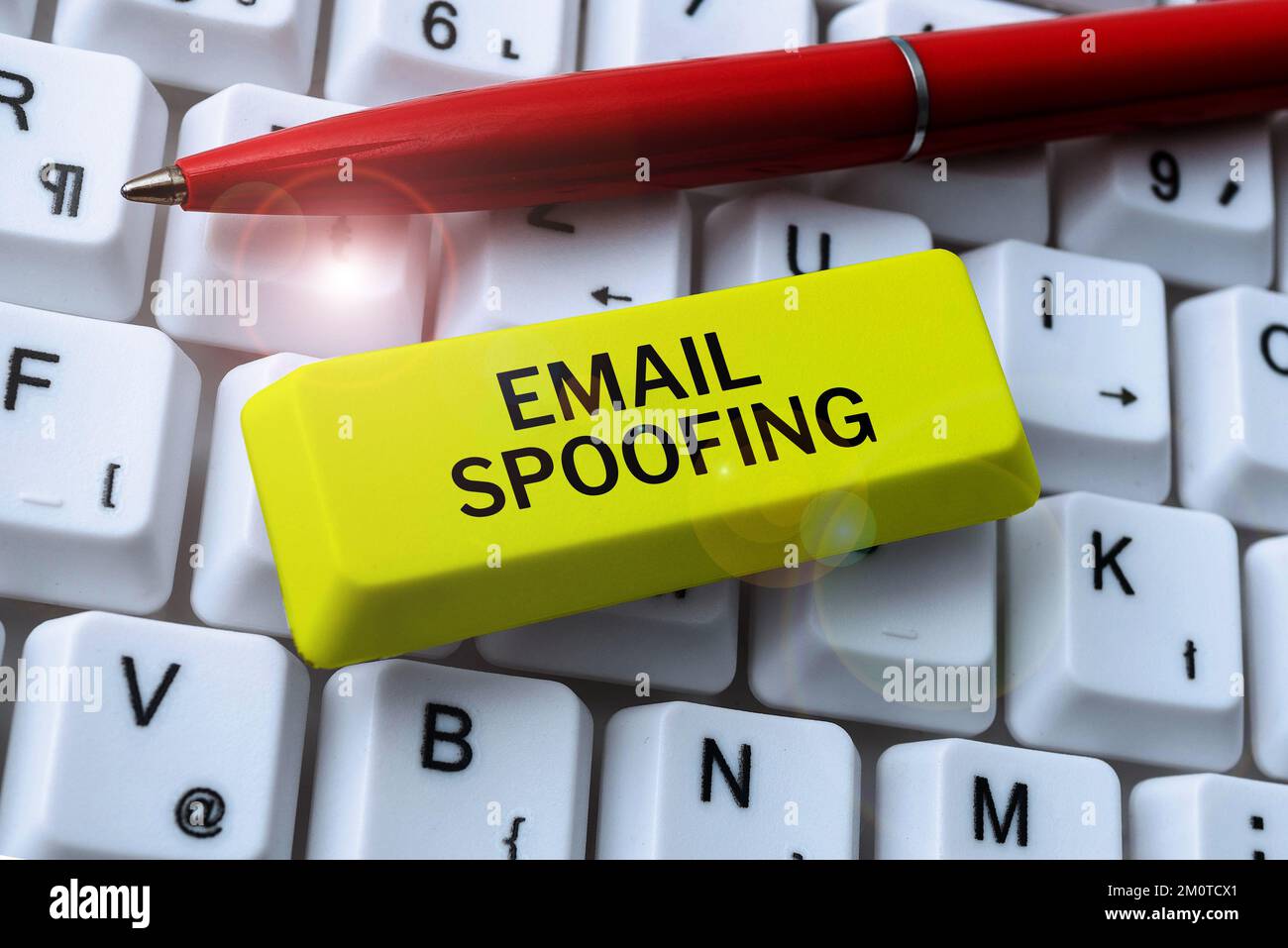Handwriting text Email Spoofing. Word Written on secure the access and ...