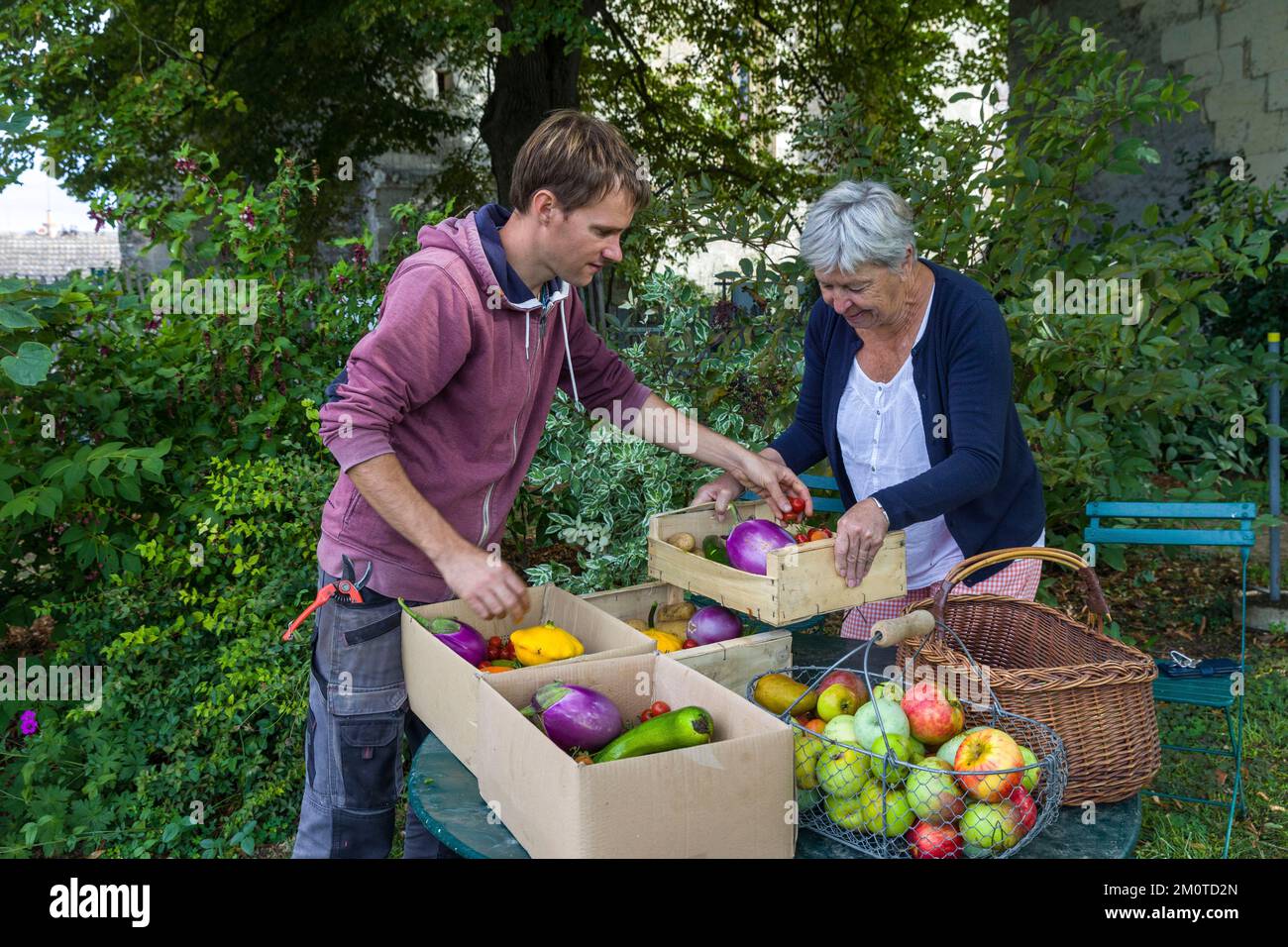 France, Indre et Loire, Ch?digny, village labeled remarkable garden ...