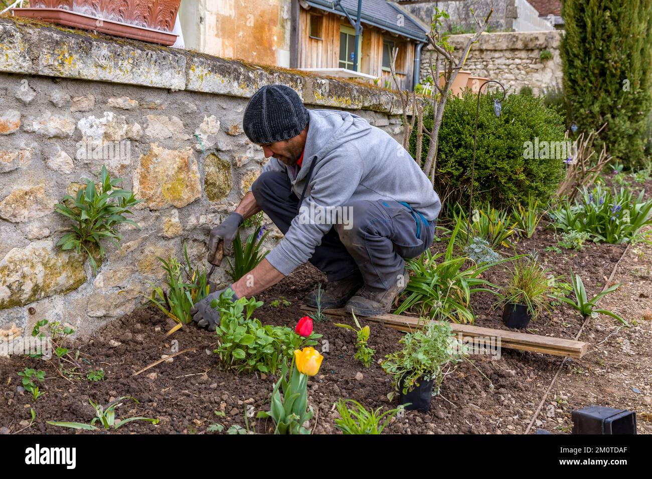 France, Indre et Loire, Ch?digny, village labeled remarkable garden ...
