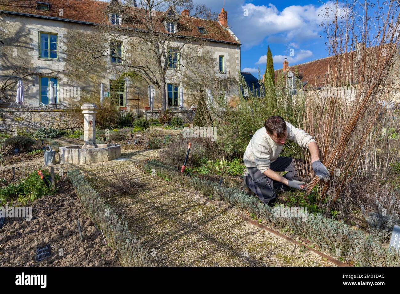 France, Indre et Loire, Ch?digny, village labeled remarkable garden ...