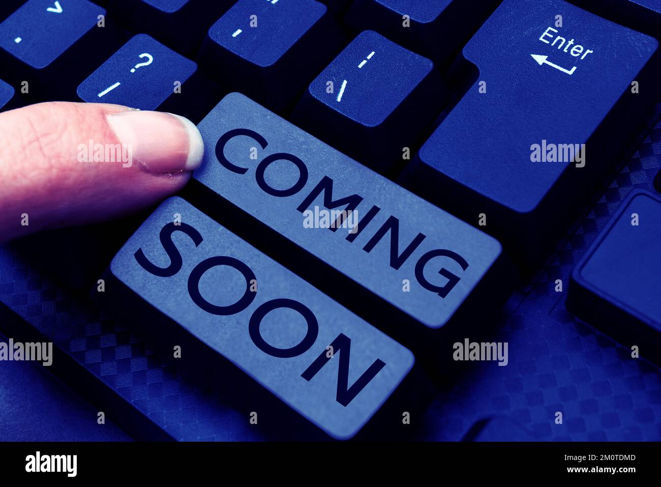 Hand writing sign Coming Soon. Word Written on something is going to ...