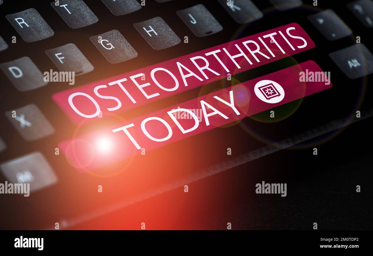 Handwriting text Osteoarthritis. Business approach Degeneration of ...