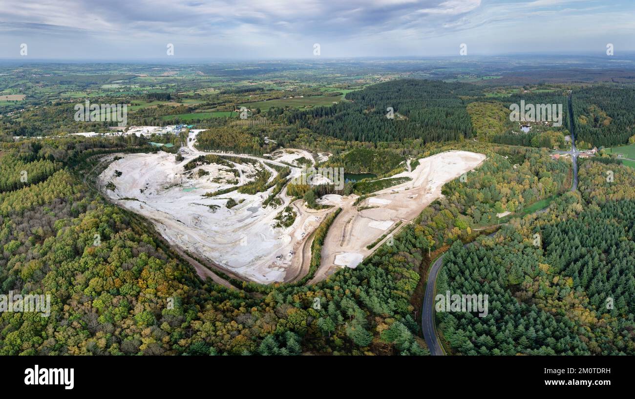 France, Auvergne, Allier, Echassieres, kaolin quarry, future first ...