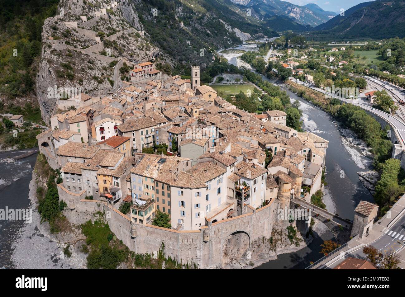 France, Alpes de Haute Provence, Entrevaux, village and city of ...