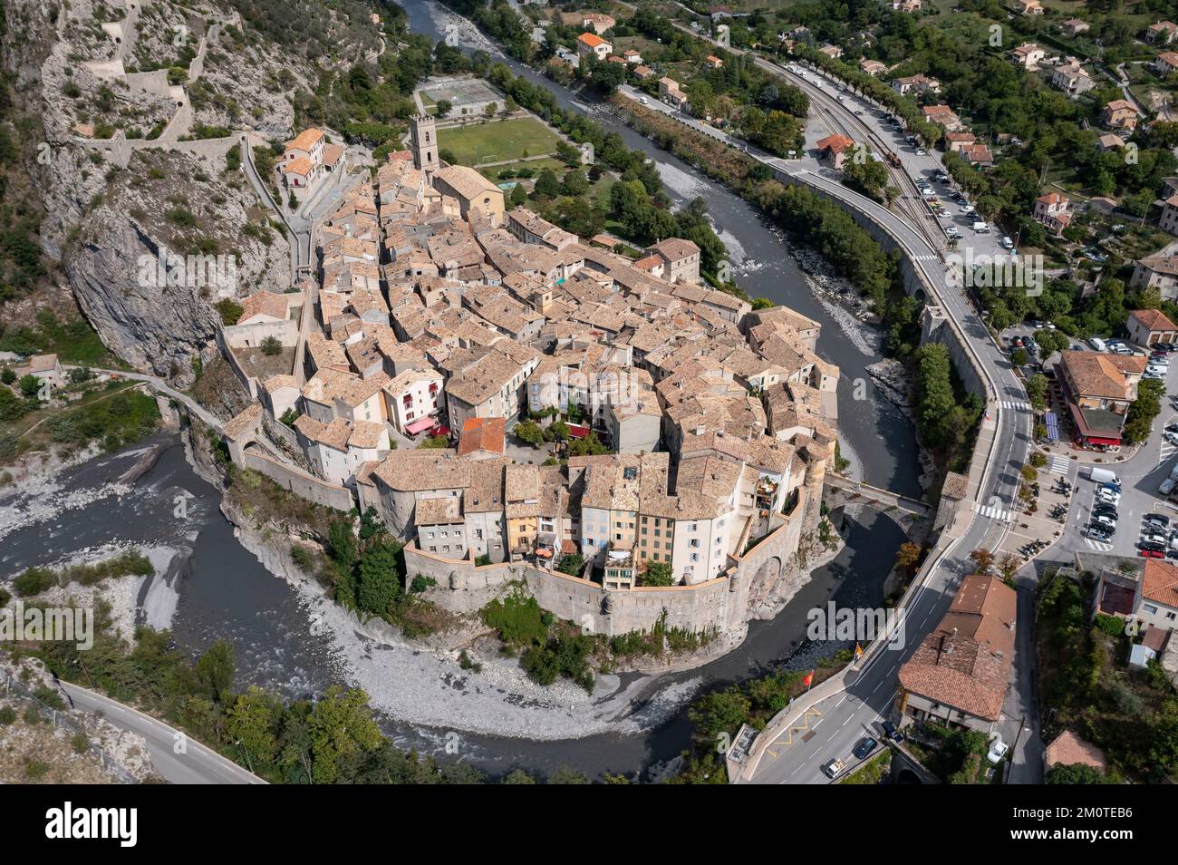 France, Alpes de Haute Provence, Entrevaux, village and city of ...