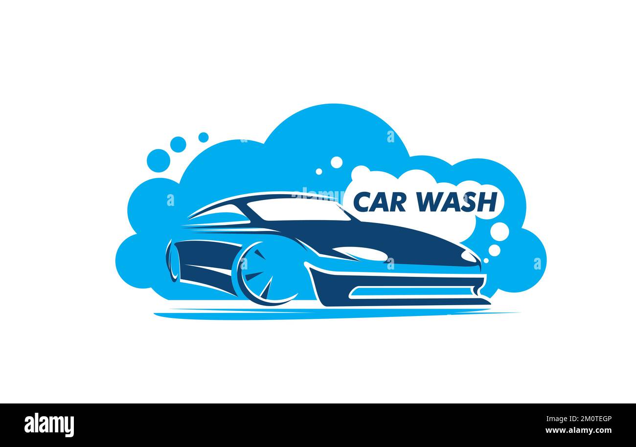 Car wash service, automobile detailing workshop icon. Vehicle cleaning ...