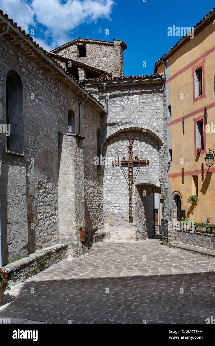 France, Alpes de Haute Provence, Annot, Village and city of character ...