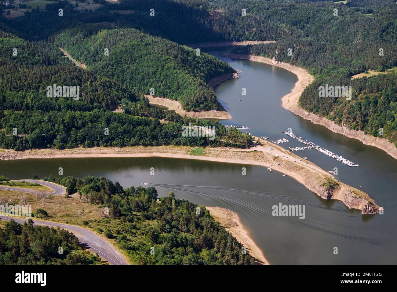 France, Cantal, Val d'Arcomie, the Garabit nautical base (aerial view ...