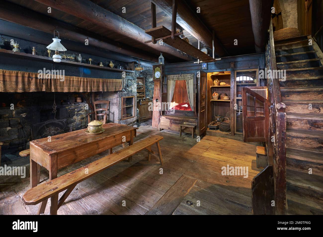 France, Cantal, Val d'Arcomie, Loubaresse, Pierre Allegre farm ...