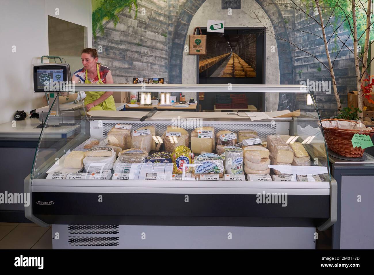 France, Cantal, Faverolles Pierrefort, Monts du Cantal cheese factory ...