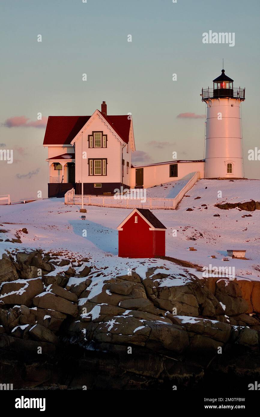 Cape Neddick Maine lighthouse Stock Photo - Alamy
