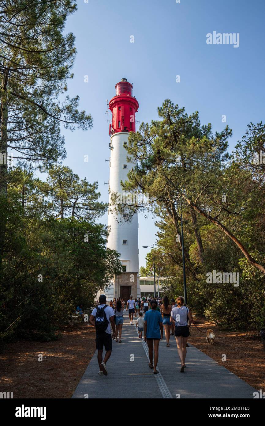 France, Gironde, Lege-Cap-Ferret, The Cap-Ferret lighthouse Stock Photo ...