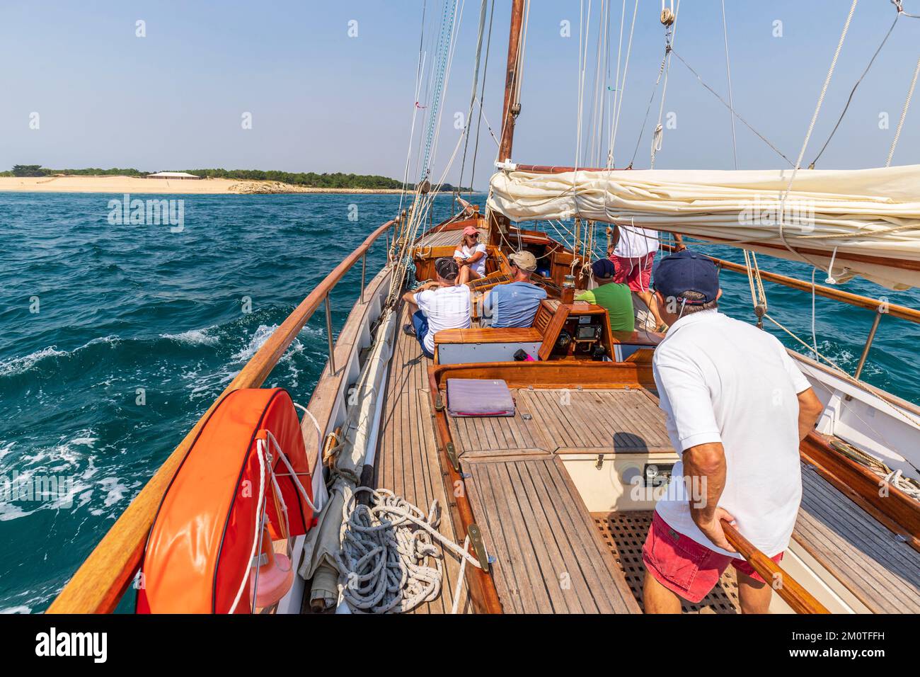 France, Gironde, Bassin d'Arcachon, excursion to Cap Ferret aboard the ...