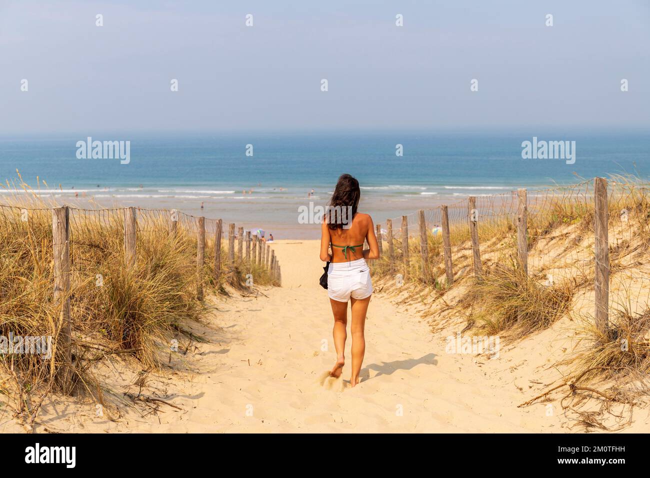 France, Gironde, L?ge-Cap-Ferret, Cap Ferret West beach facing the ...