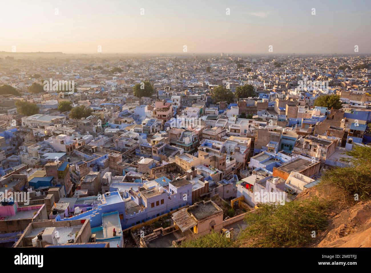 India, Rajasthan, Jodhpur the blue city from the Mehrangarh fort Stock ...