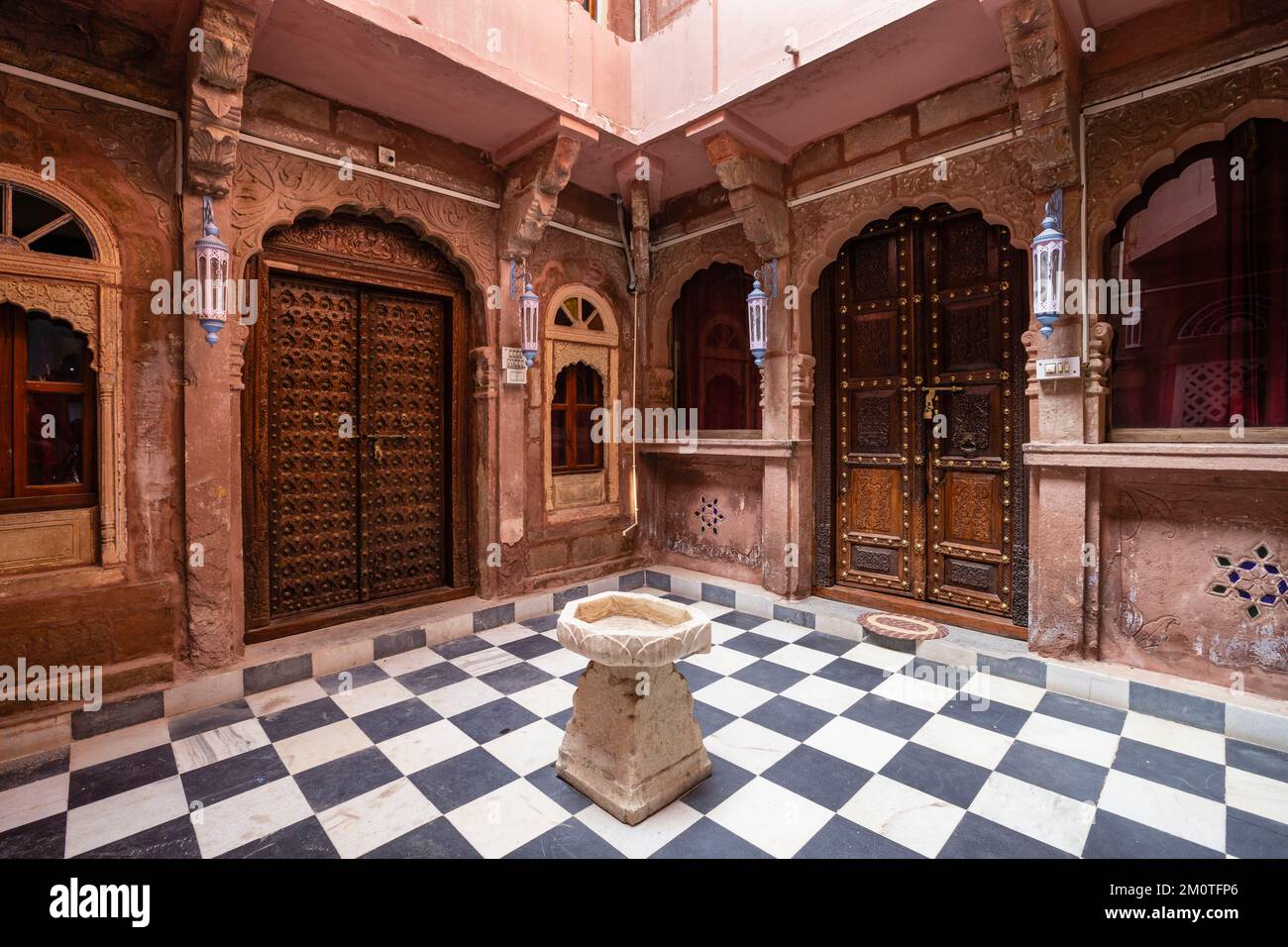 India, Rajasthan, Jodhpur, hotel in a traditional Haveli Stock Photo ...