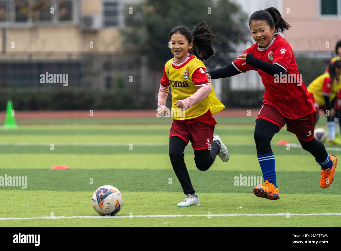 HEFEI, CHINA - DECEMBER 8, 2022 - Members of a primary school girls ...