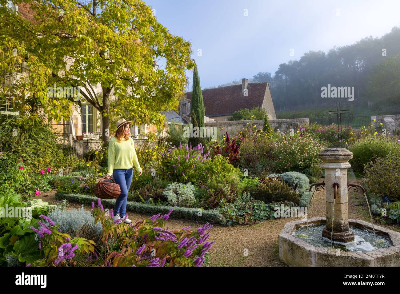 France, Indre et Loire, Ch?digny, village labeled remarkable garden ...
