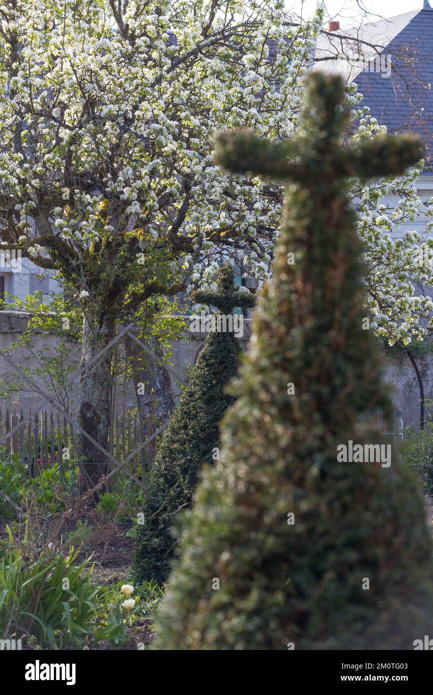 France, Indre et Loire, Ch?digny, village labeled remarkable garden ...