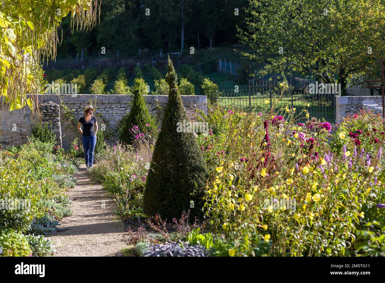 France, Indre et Loire, Ch?digny, village labeled remarkable garden ...
