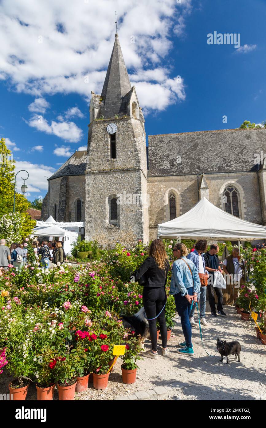 France, Indre et Loire, Ch?digny, village labeled remarkable garden ...