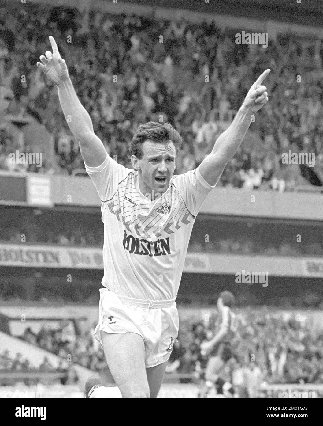 Paul Allen celebrates scoring his goal, Spurs 4th, against Manchester ...