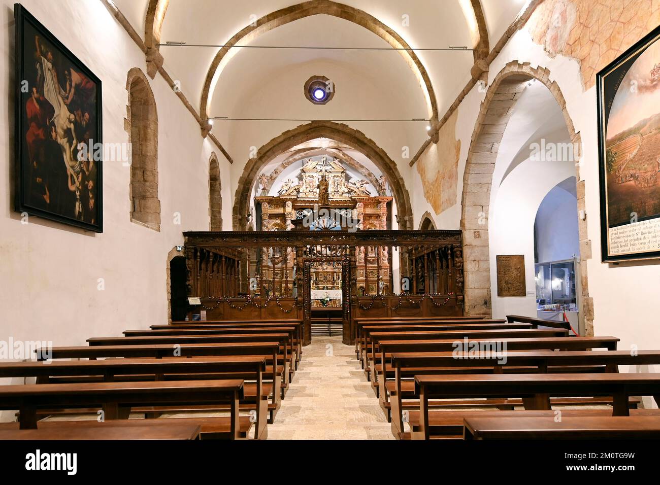 France, Var, Les Arcs, Sainte Roseline chapel, the nave of the 11th ...