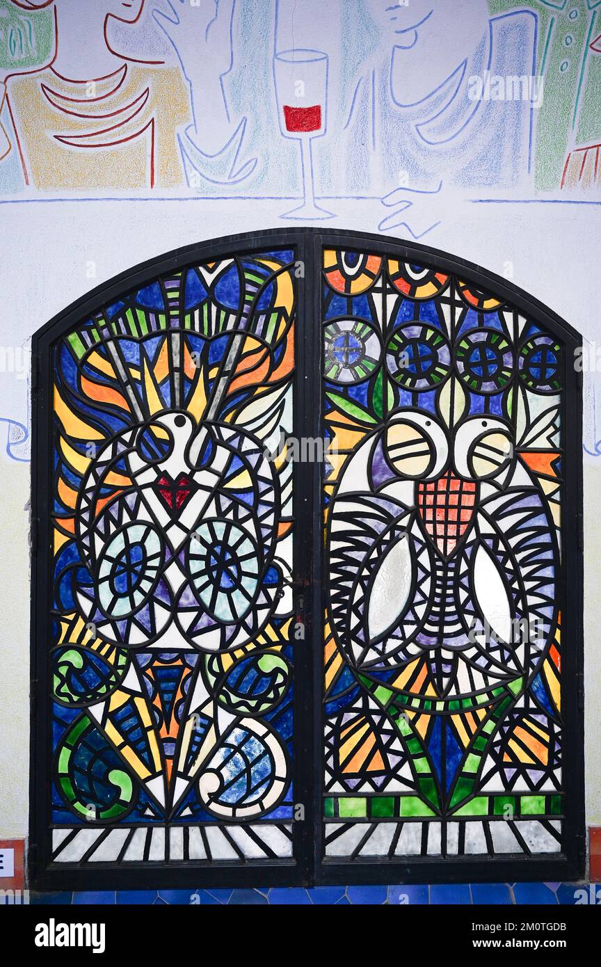 France, Var, Frejus, Notre Dame de Jerusalem chapel, wrought iron door ...