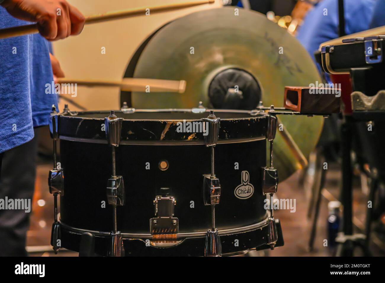 A drum or tympanum is a percussion instrument Stock Photo - Alamy