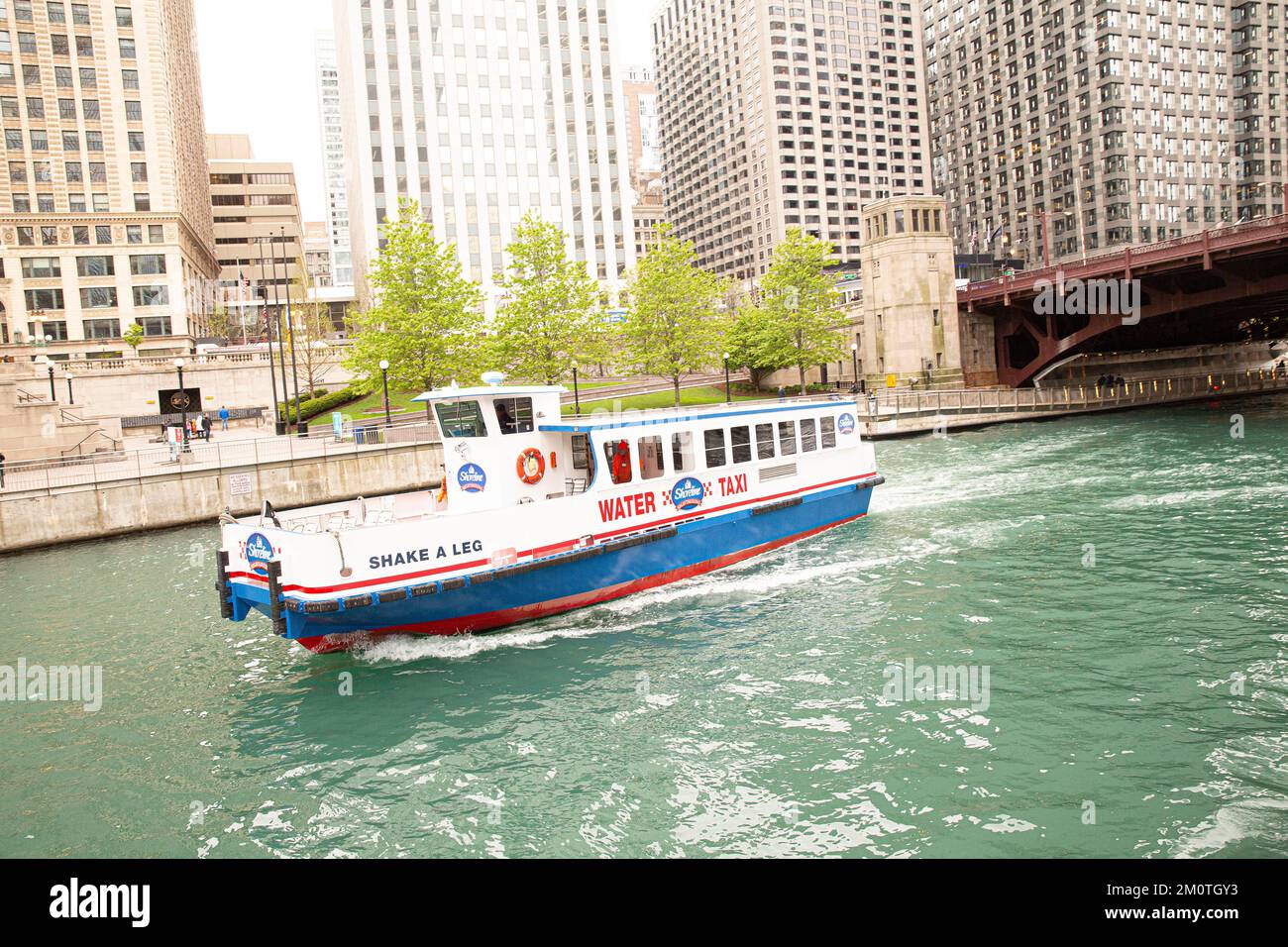 United States, Illinois, Chicago, a cruise on the Michigan River lets ...