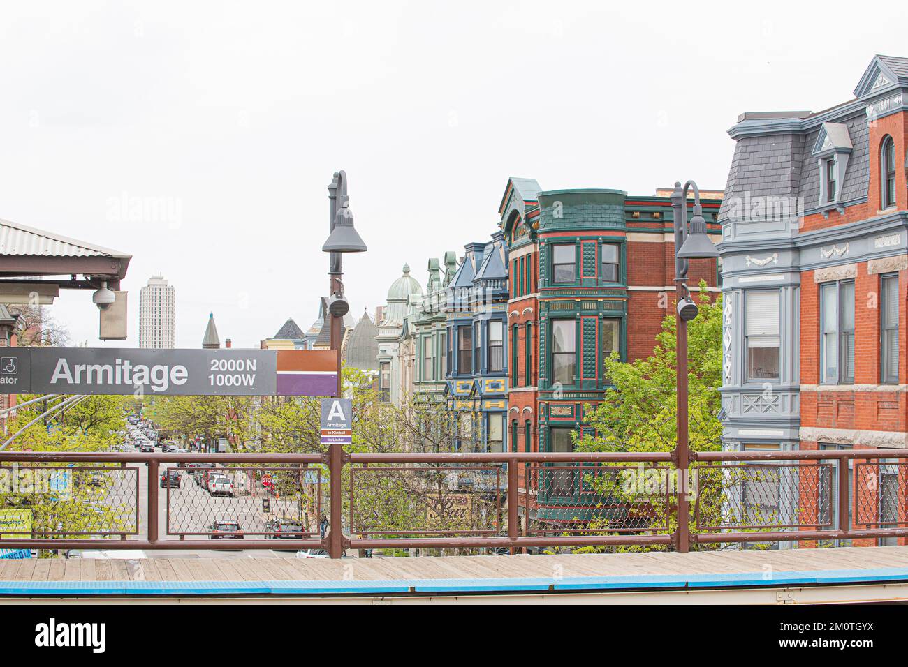 United States, Illinois, Chicago, Armitage metro station on East-West ...