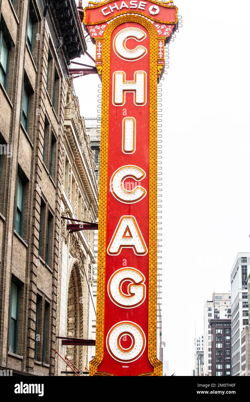 United States, Illinois, Chicago, The Loop, Chicago Theater, one of the ...